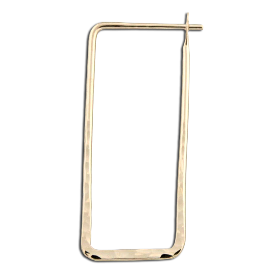 Gold Hammered Rectangular Hoops — ARTISANS & agency