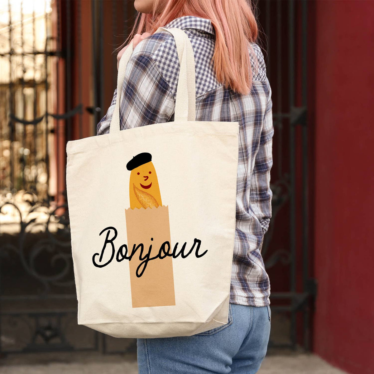 Bonjour Baguette French Bread Tote Bag — ARTISANS & agency