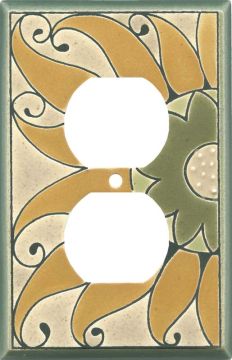 Golden Sunflower Light Switch Plates | Receptacle — ARTISANS & agency